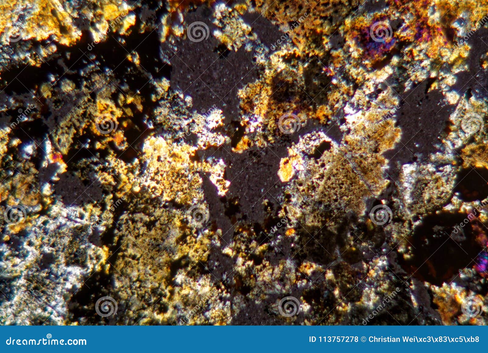 Petrographic Thin Section of the Meteorite NWA 6870 Under the ...