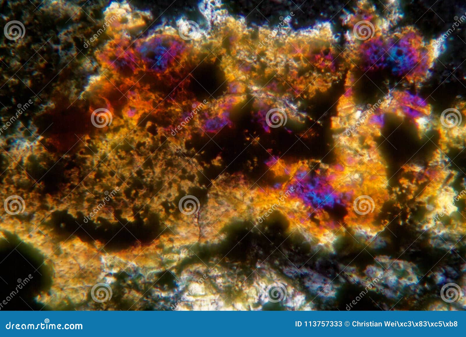 Petrographic Thin Section of the Meteorite NWA 6870 Under the ...