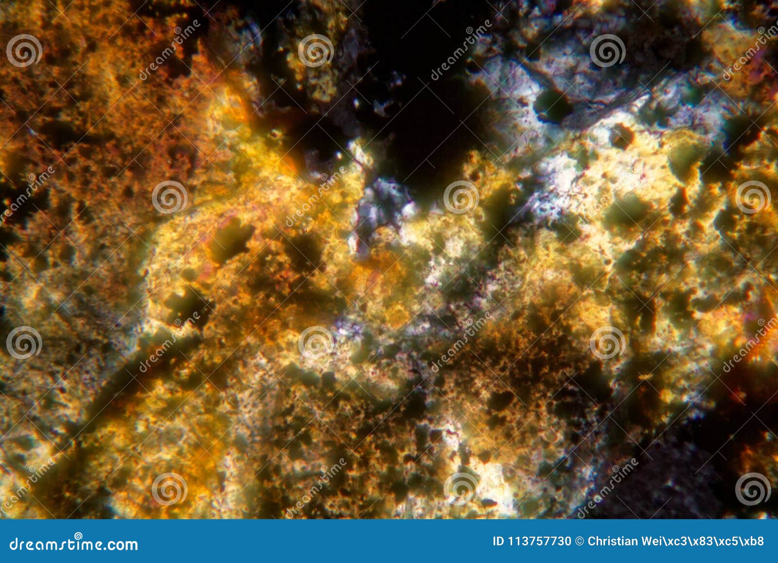 Petrographic Thin Section Of The Meteorite NWA 6870 Under The ...