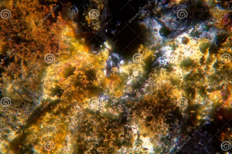 Petrographic Thin Section of the Meteorite NWA 6870 Under the ...