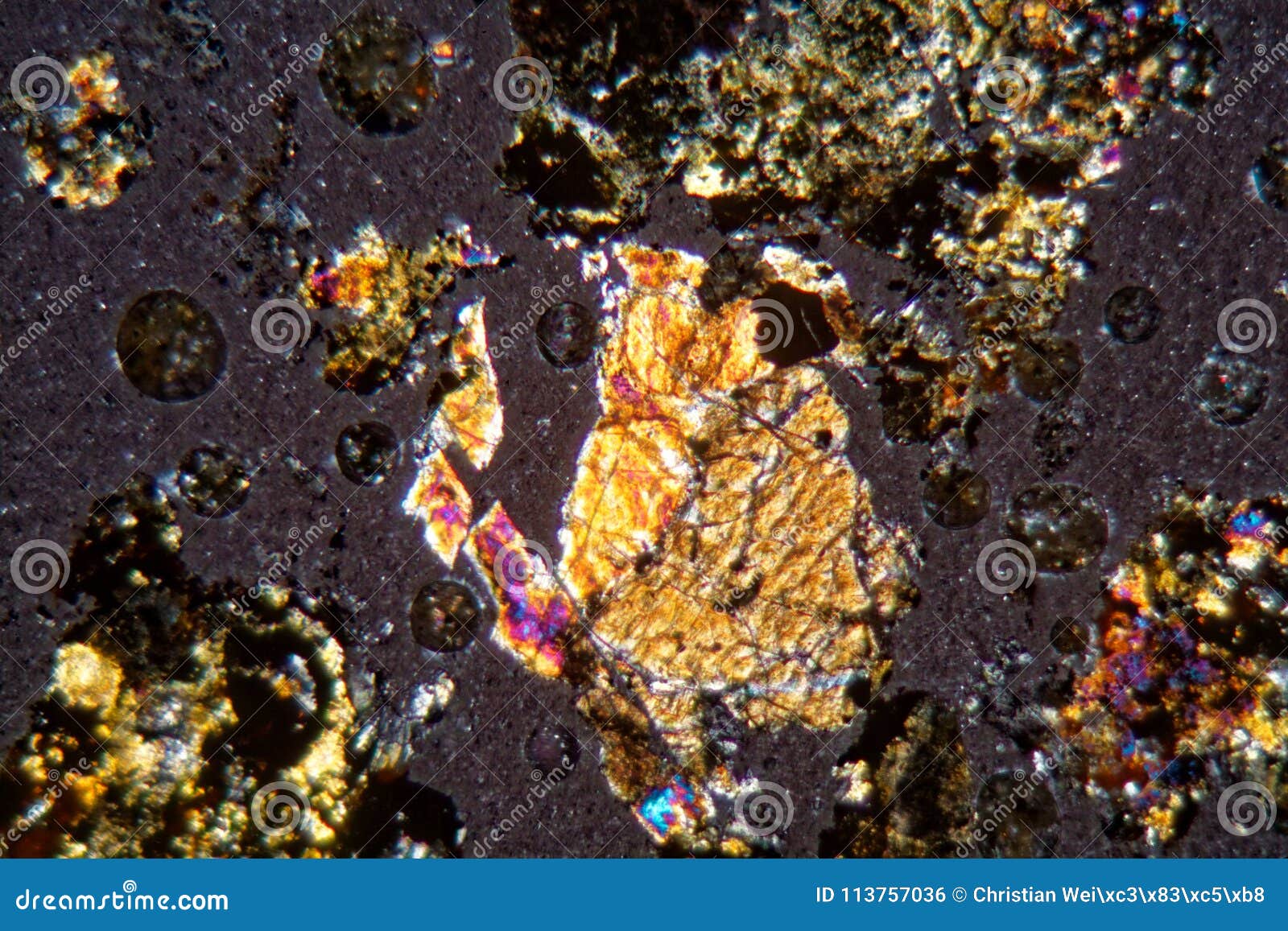 Petrographic Thin Section of the Meteorite NWA 6870 Under the ...