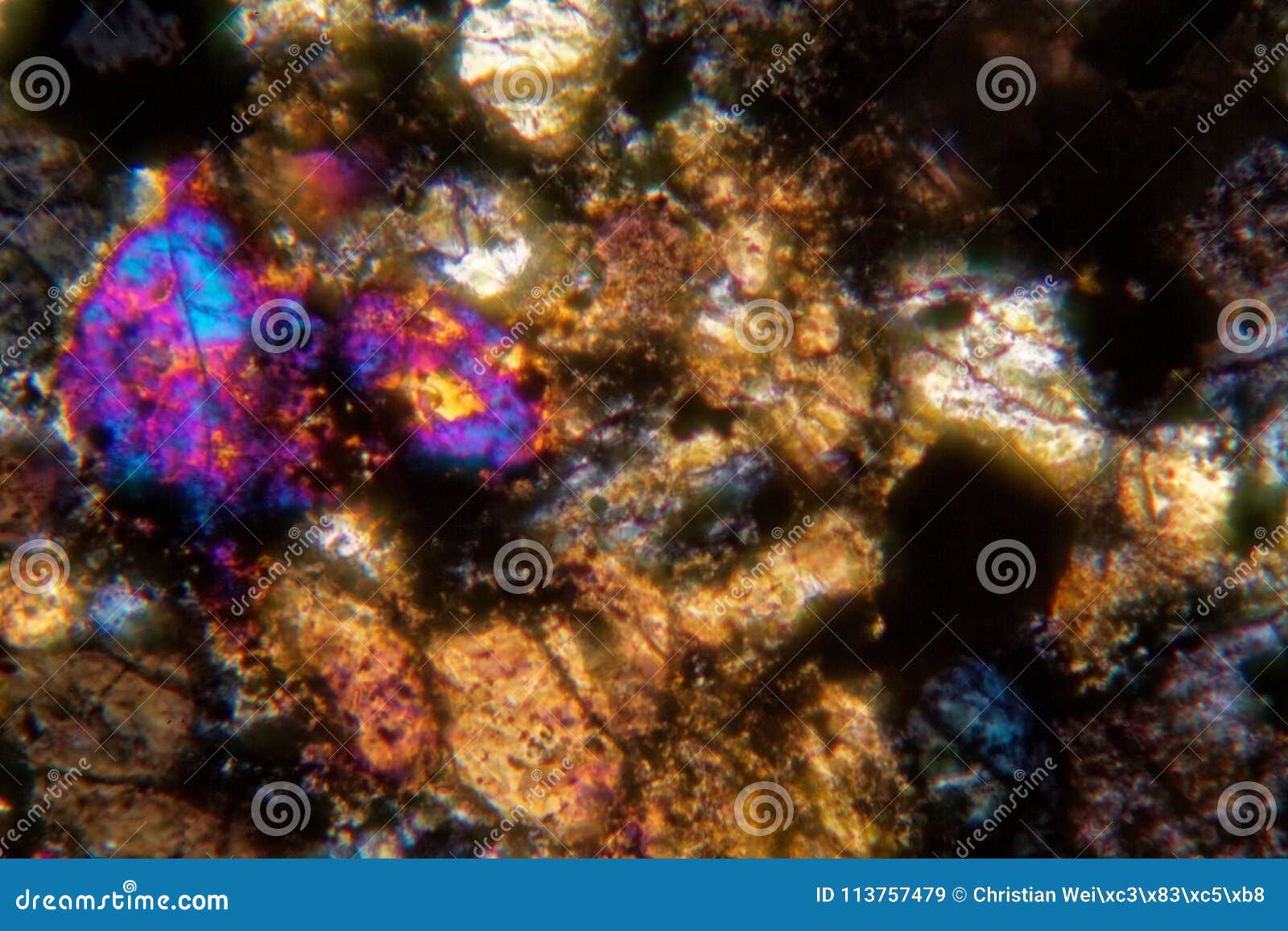 Petrographic Thin Section of the Meteorite NWA 6870 Under the ...
