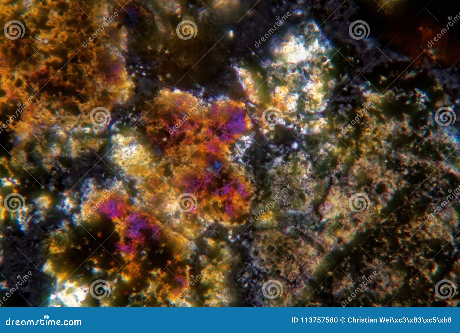 Petrographic Thin Section Of The Meteorite NWA 6870 Under The ...