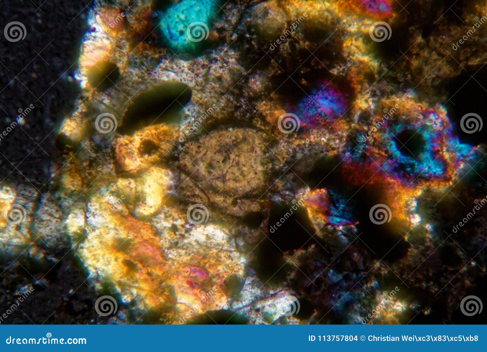 Petrographic Thin Section Of The Meteorite NWA 6870 Under The ...