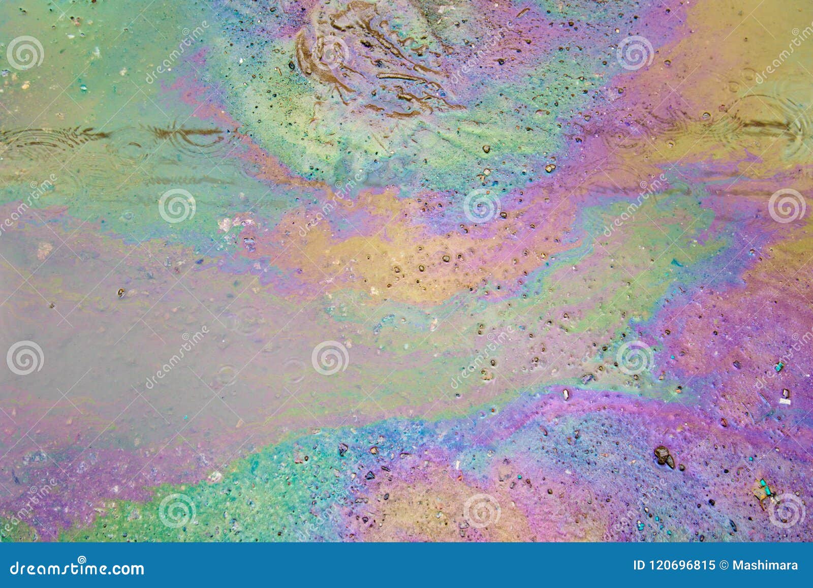 Petrol on the Asphalt a Big Puddle Water. Stock Image - Image of petrol ...