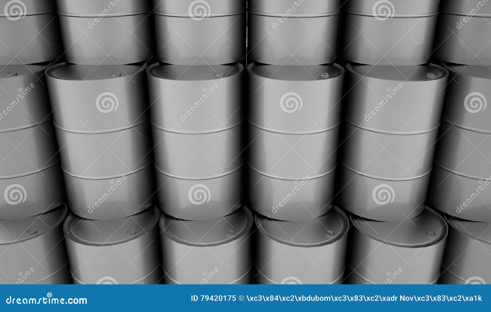Petrol Barrels on White Background Rendered Stock Illustration ...
