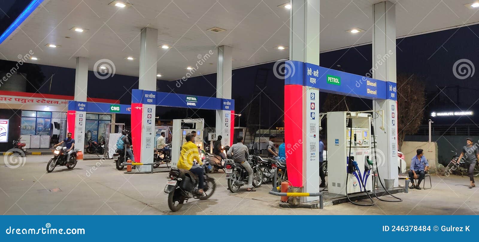 Petrol Pump India editorial stock image. Image of person - 246378484