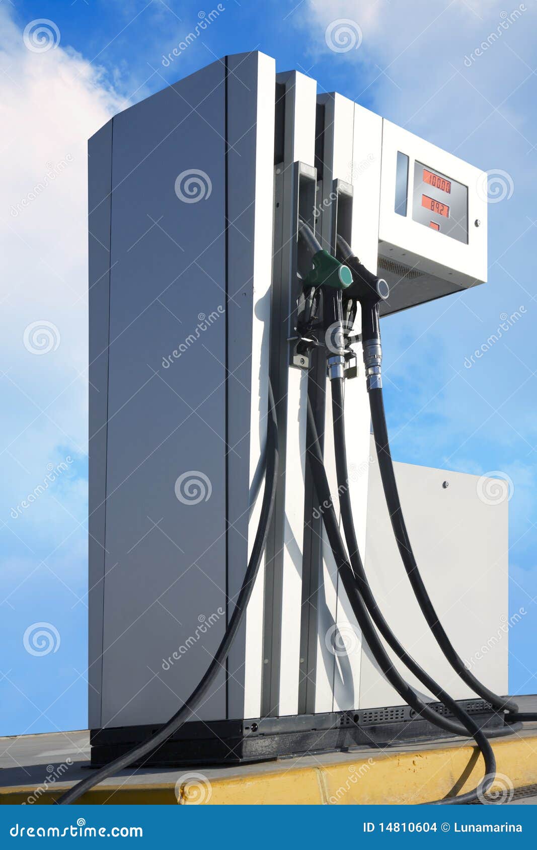 Petrol Station Pump Outdoor Blue Sky Stock Photo - Image of ecology ...
