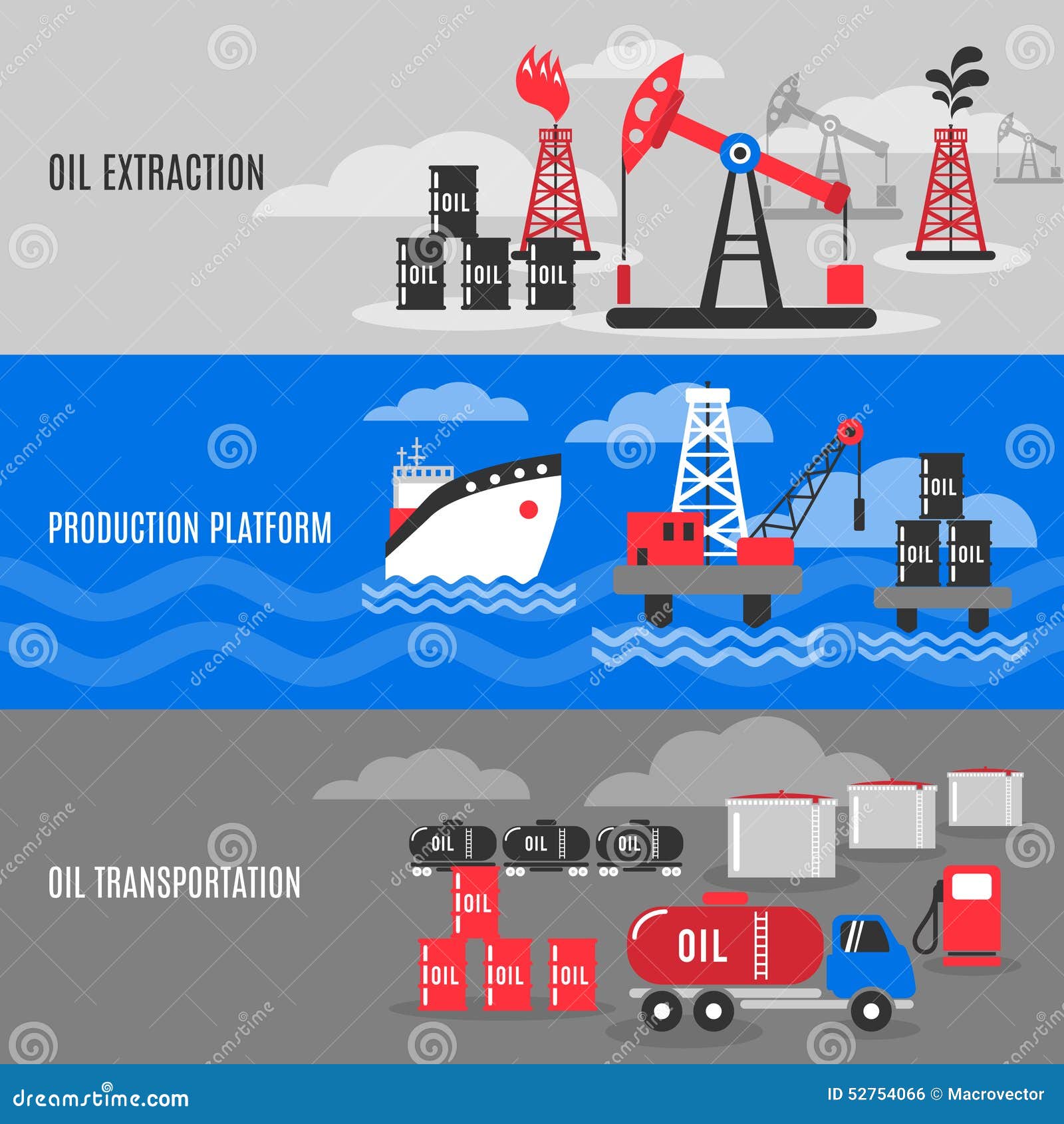 Petroleum Banner Set stock vector. Illustration of diesel - 52754066