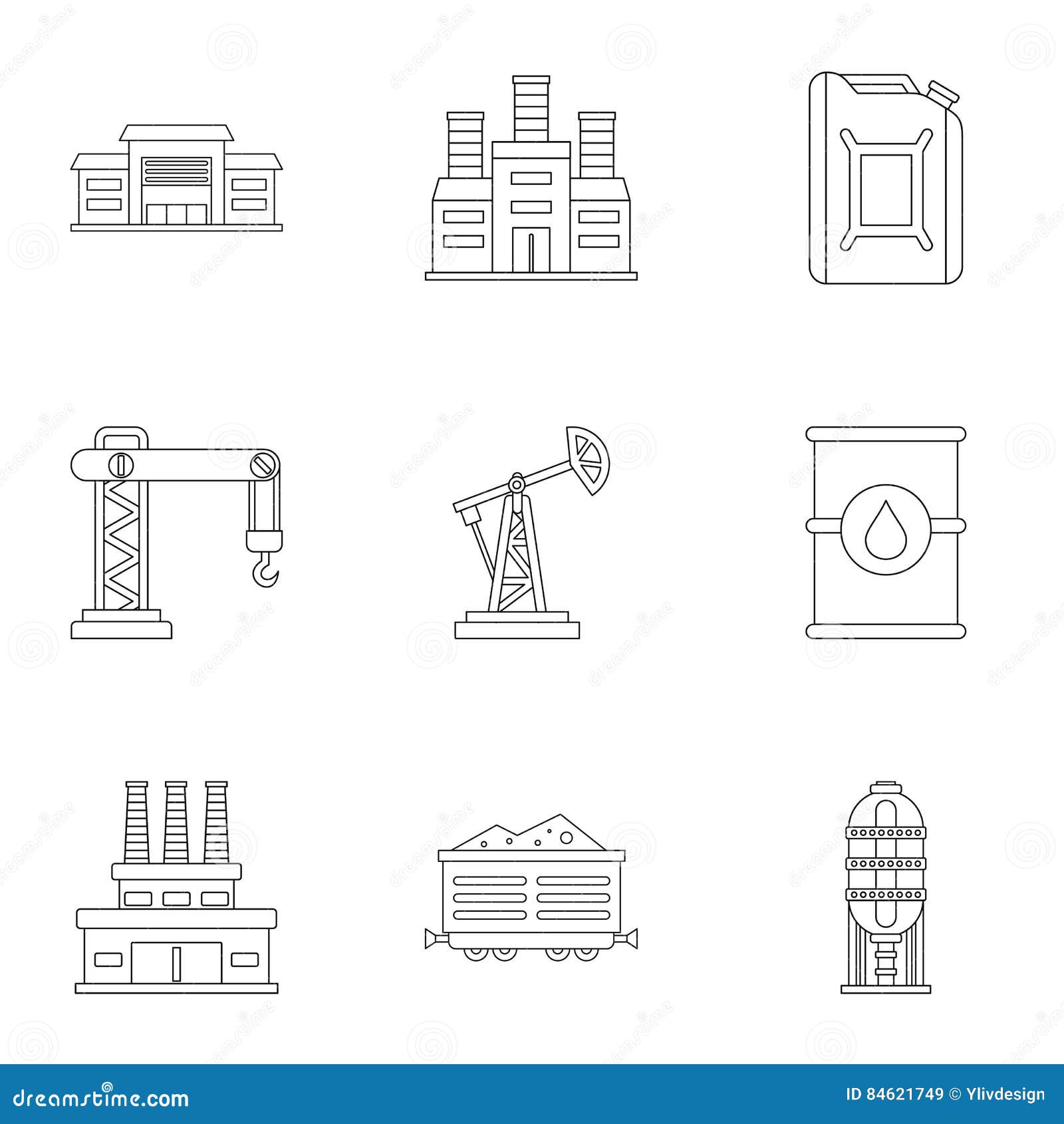 Petroleum Icons Set, Outline Style Stock Vector - Illustration of ...