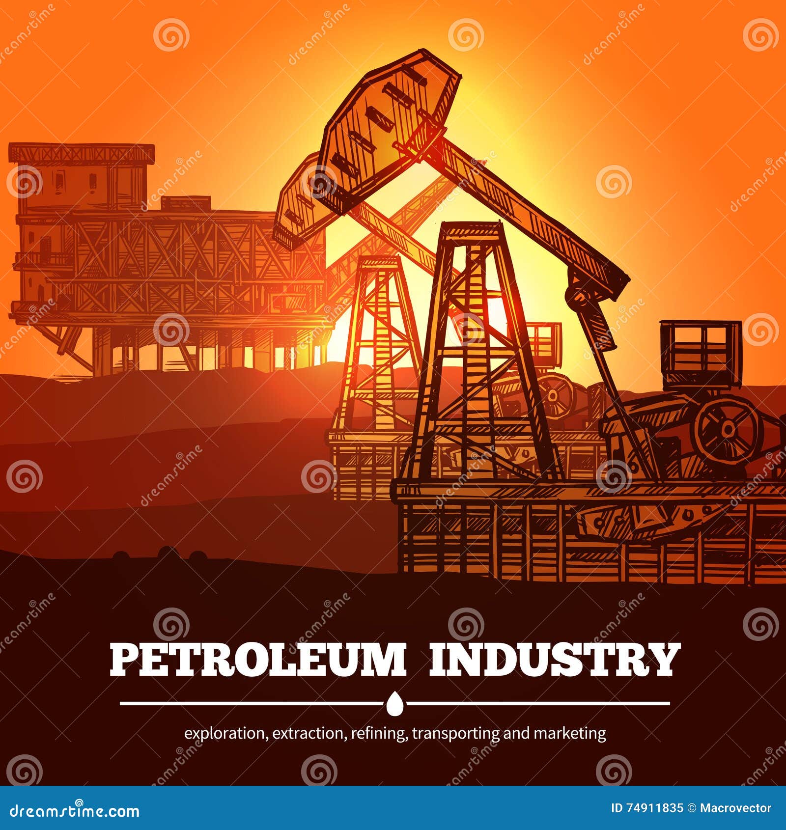 Petroleum Industry Design Concept Stock Vector - Illustration of ...