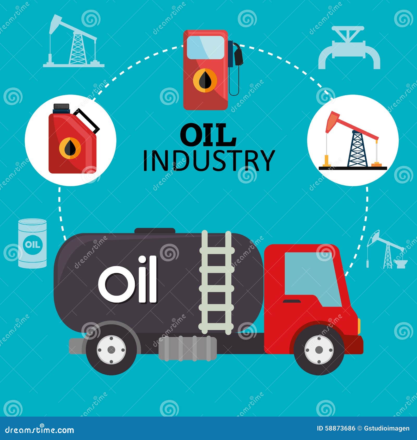 Petroleum industry design. stock vector. Illustration of industrial ...