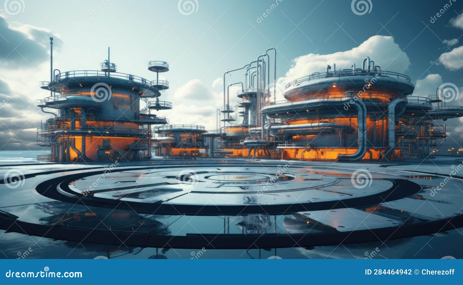 The Petroleum Industry of the Future Stock Illustration - Illustration ...