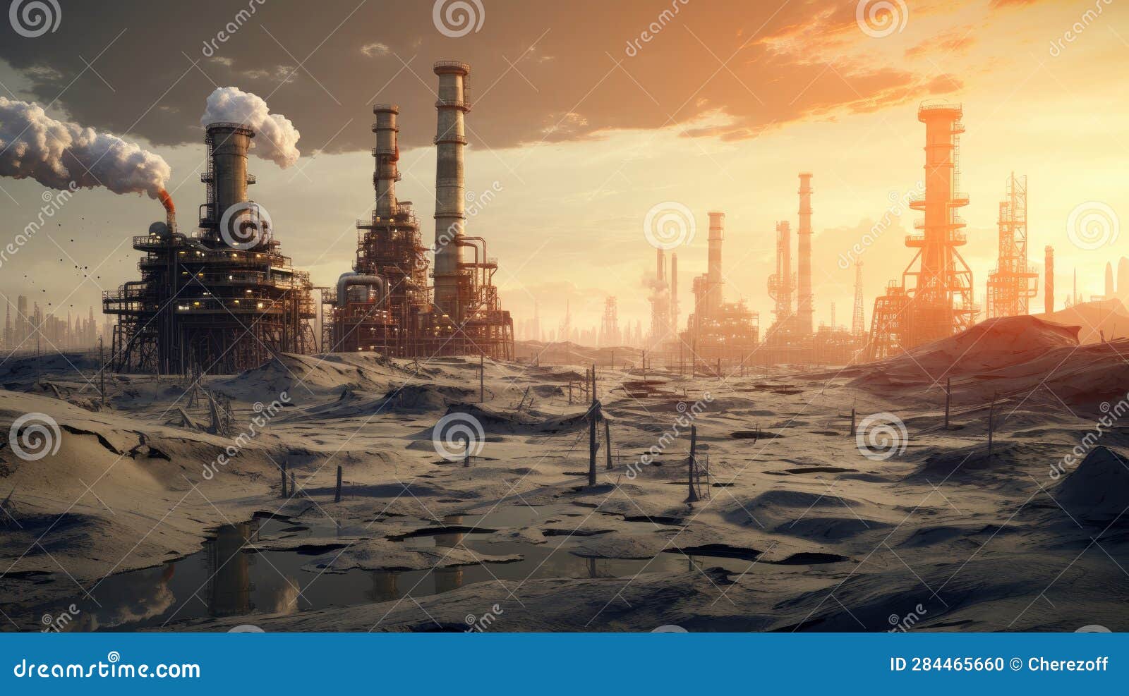 The Petroleum Industry of the Future Stock Illustration - Illustration ...