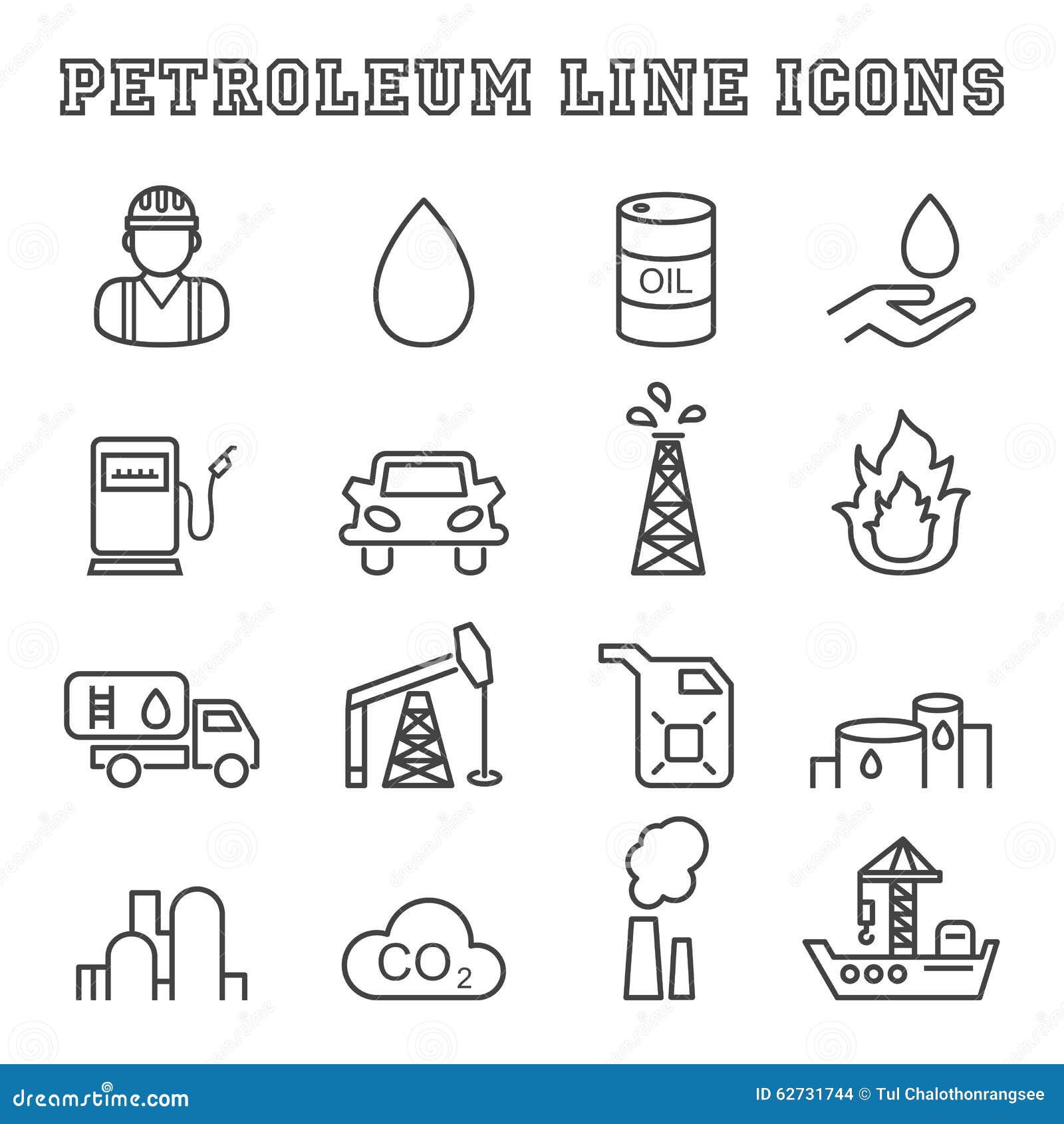 Petroleum line icons stock vector. Illustration of line - 62731744