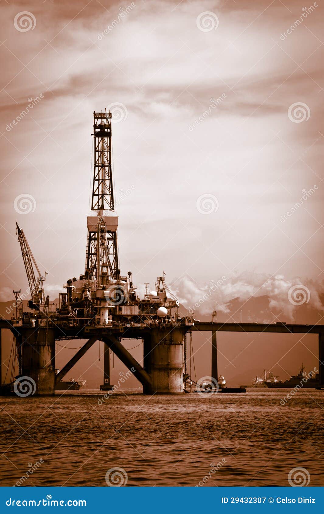 Petroleum Platform on the Guanabara Bay Stock Image - Image of south ...