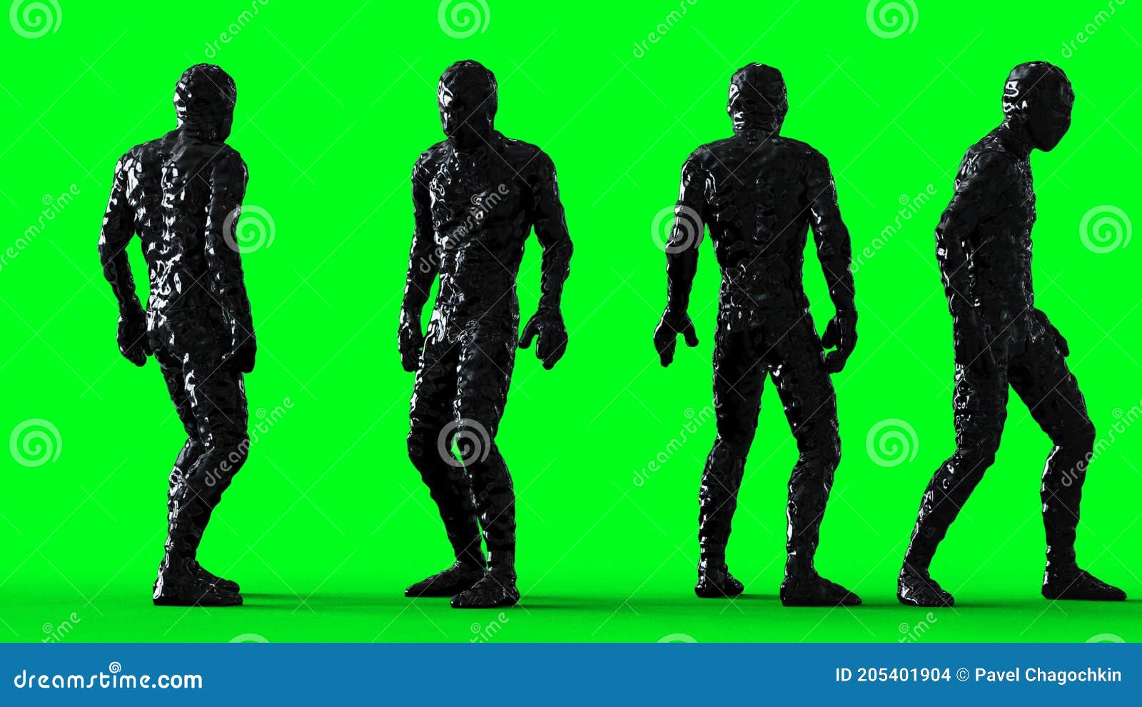 Petrolium, Oil Man Character Animation. Isolate on Green Screen. 3d ...