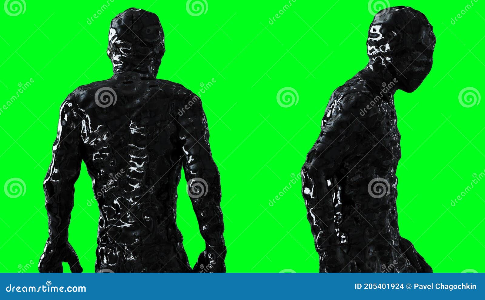 Petrolium, Oil Man Character Animation. Isolate on Green Screen. 3d ...