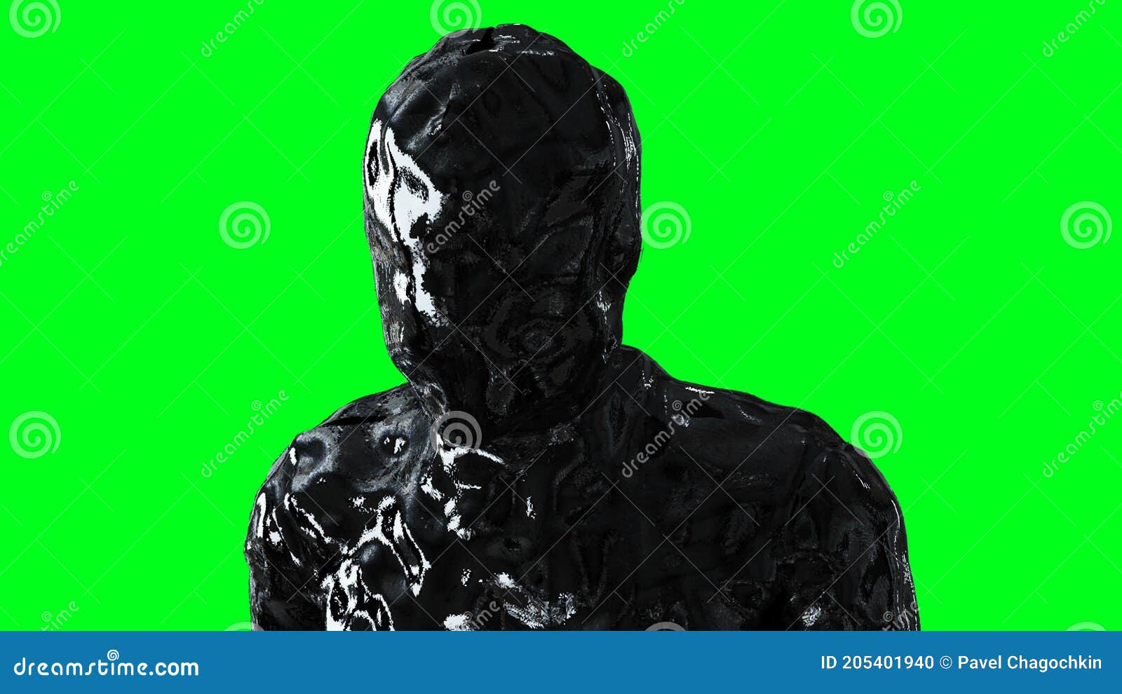 Petrolium, Oil Man Character Animation. Isolate on Green Screen. 3d ...