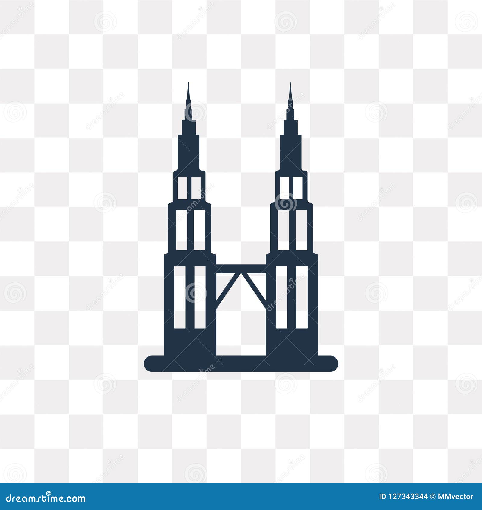 Petronas Towers Vector Icon Isolated On Transparent Background ...
