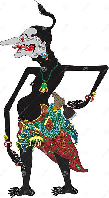 Wayang Puppet Shadow - Petruk Stock Illustration - Illustration of ...