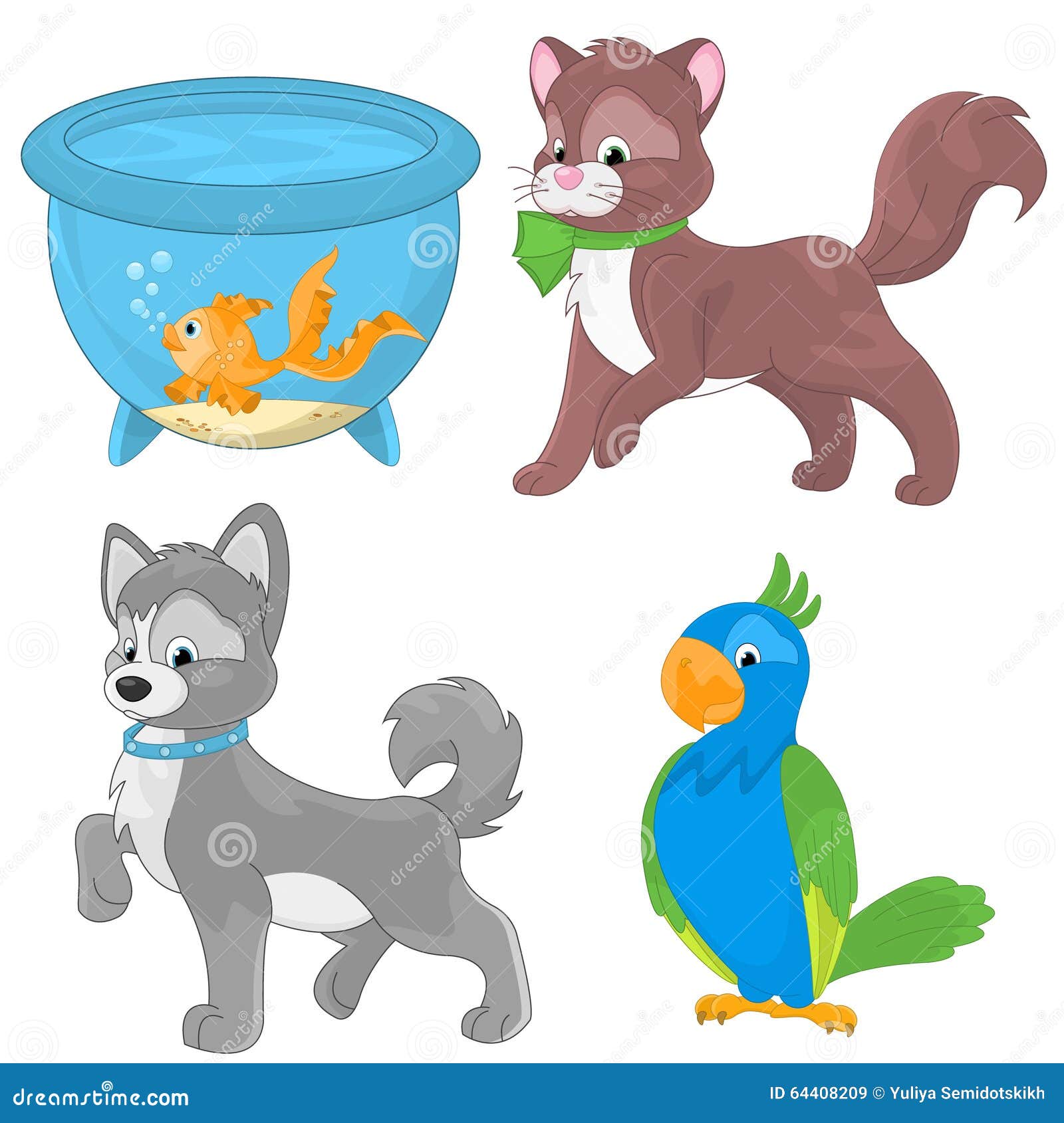 Pets collection stock vector. Illustration of happiness - 64408209