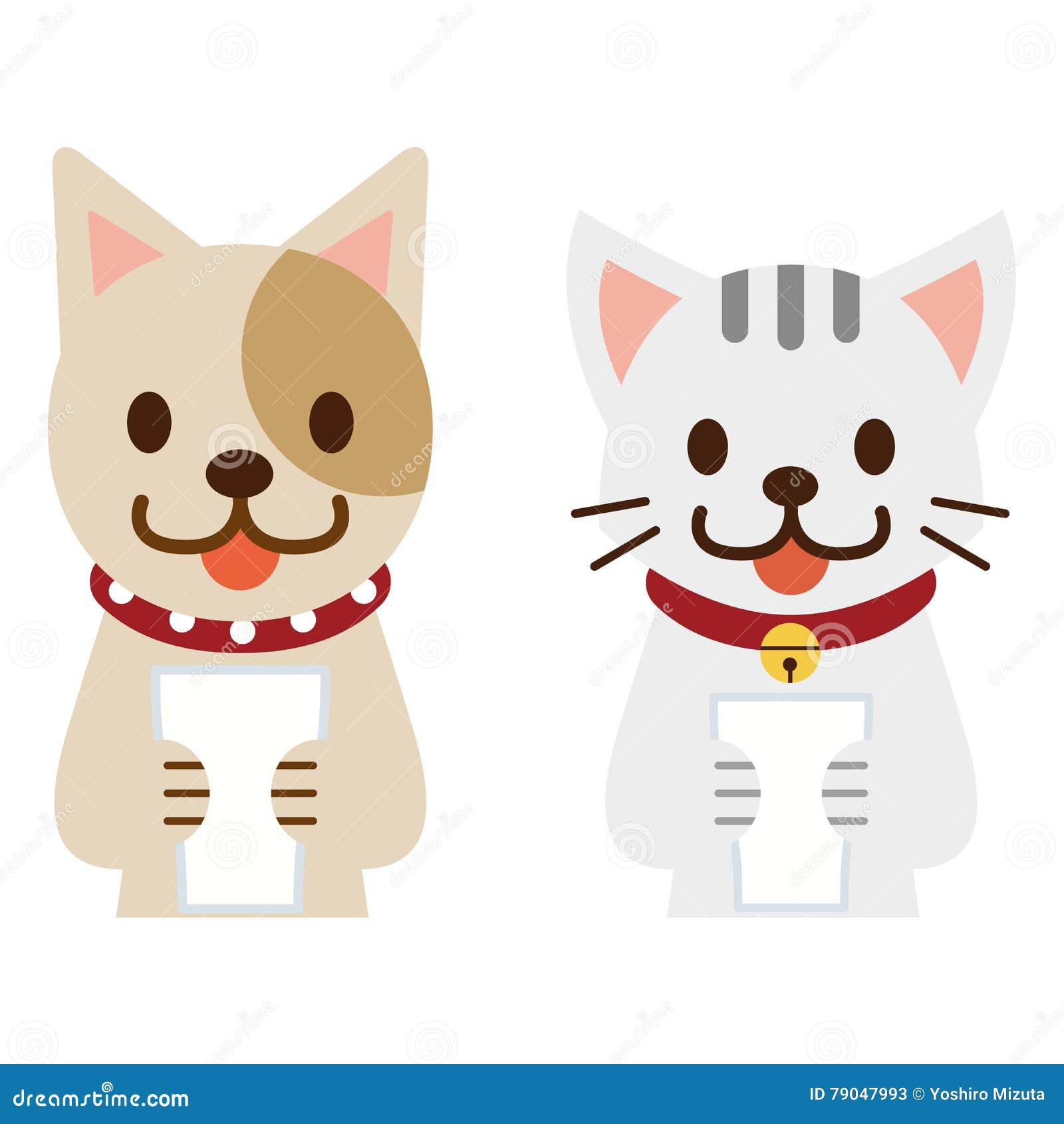 Pets with a cup stock vector. Illustration of cartoon - 79047993