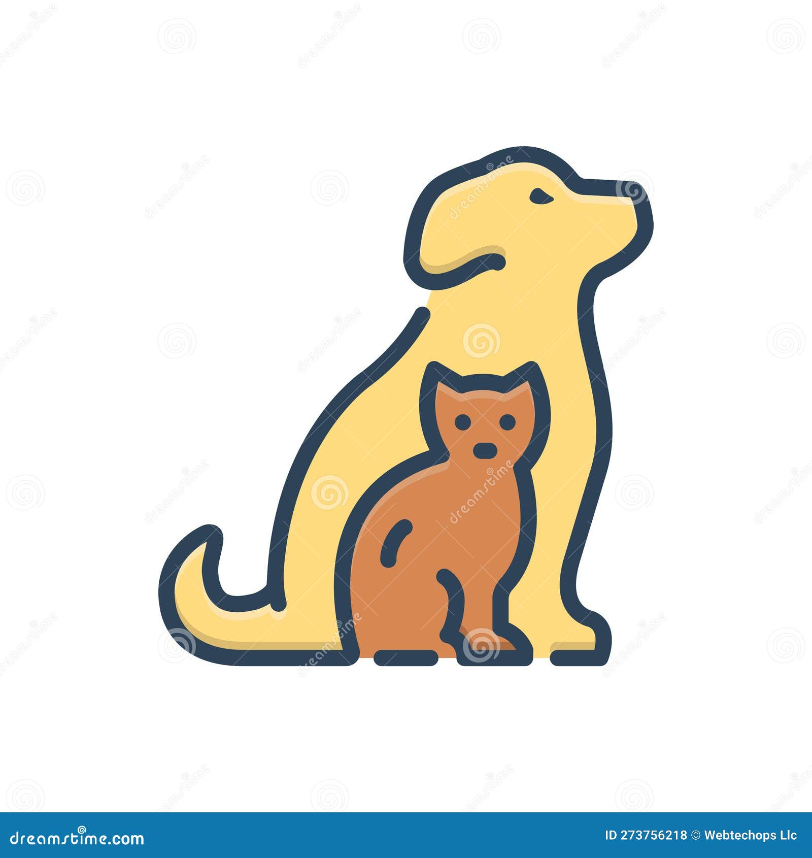 Color Illustration Icon for Pets, Tamed and Care Stock Illustration ...