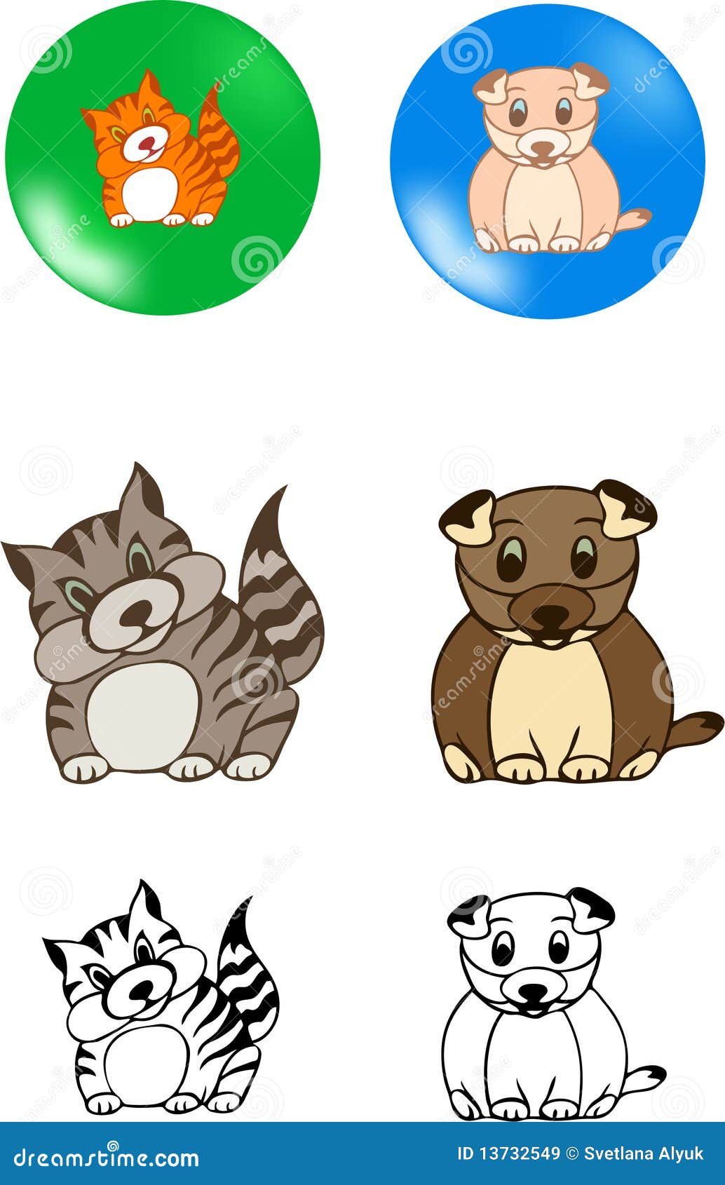 Pets vector stock vector. Illustration of cute, kitten - 13732549