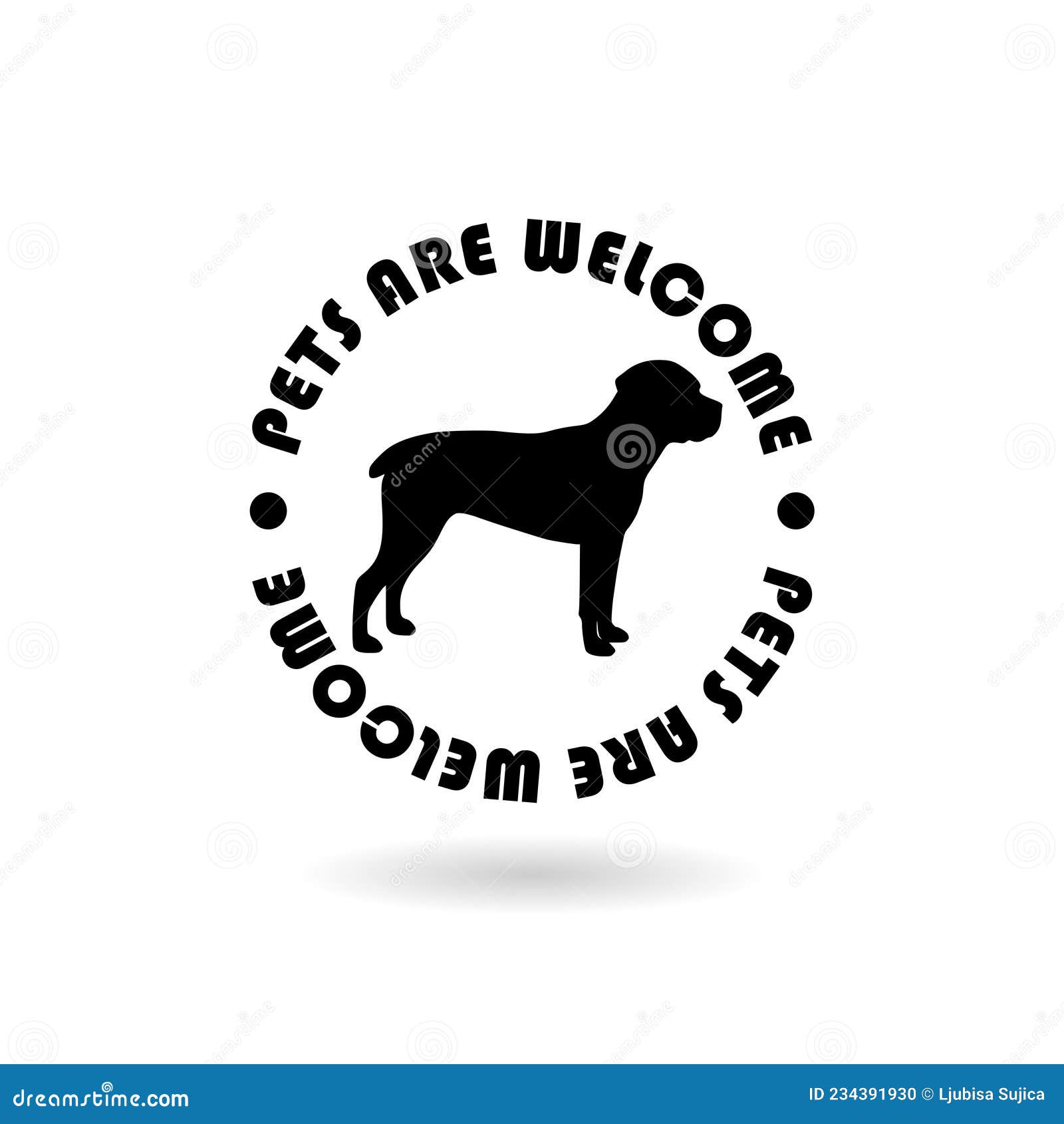 Pets are Welcome Icon with Shadow Stock Vector - Illustration of ...