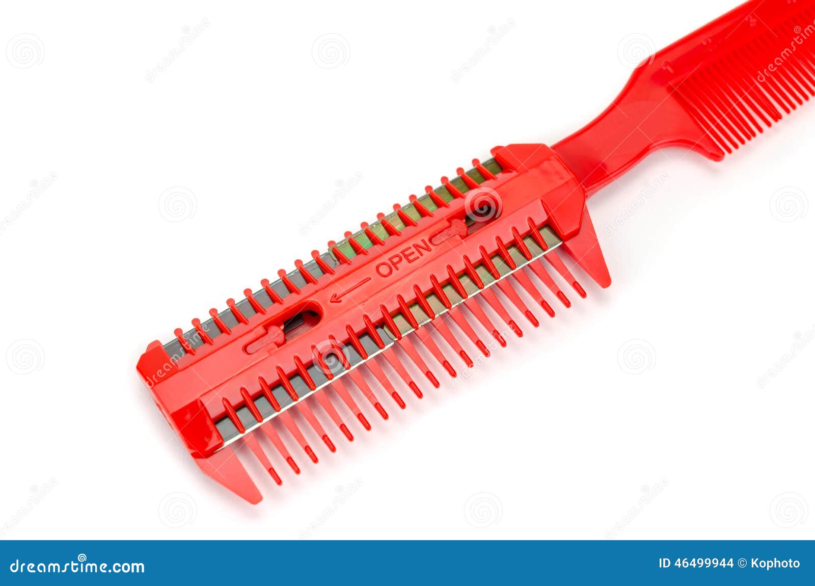 Pettine Rosso Con Il Rasoio Fotografia Stock - Immagine di tradizionale ...