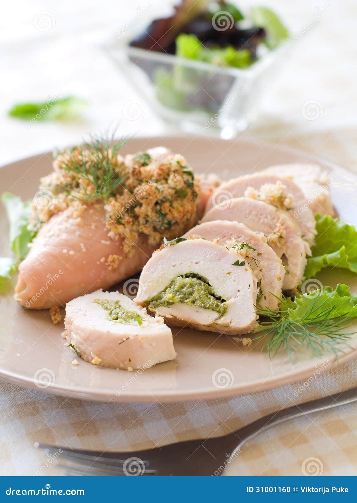 Petto di pollo farcito fotografia stock. Immagine di pasto - 31001160