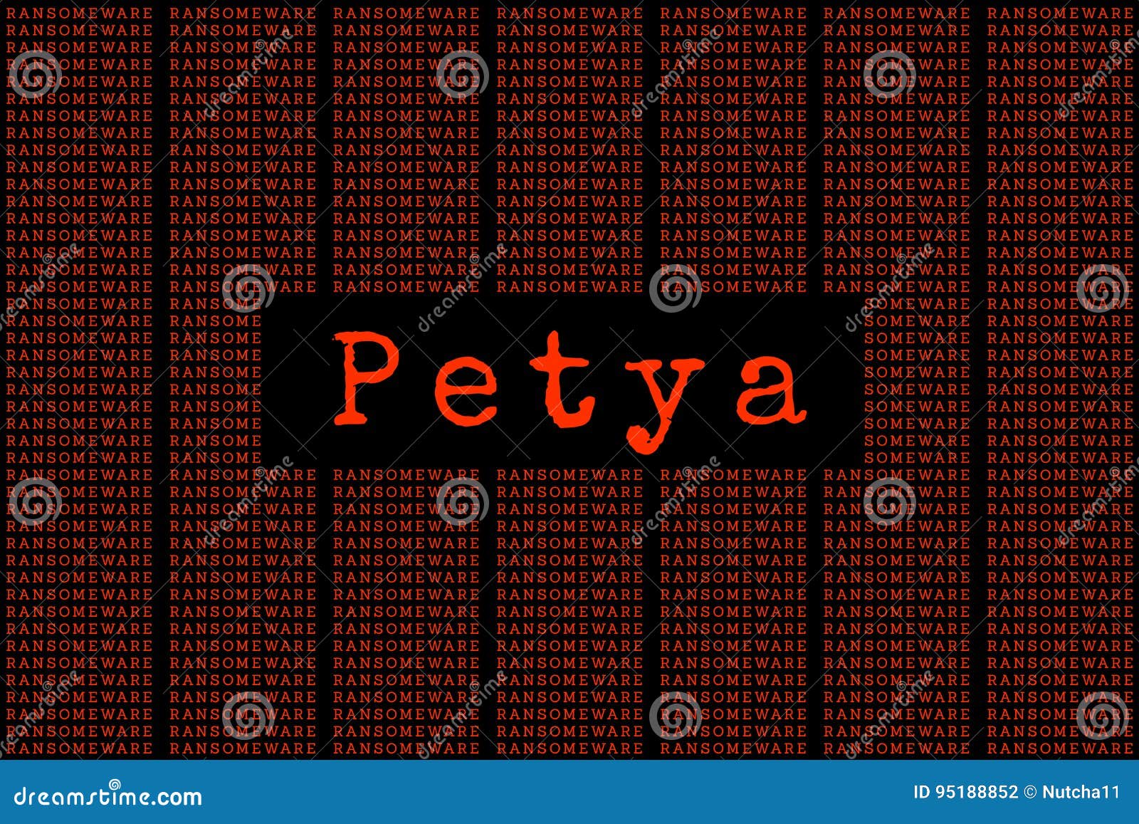 The Petya and Binary Code. the Petya and Ransomware Concept Secu Stock ...