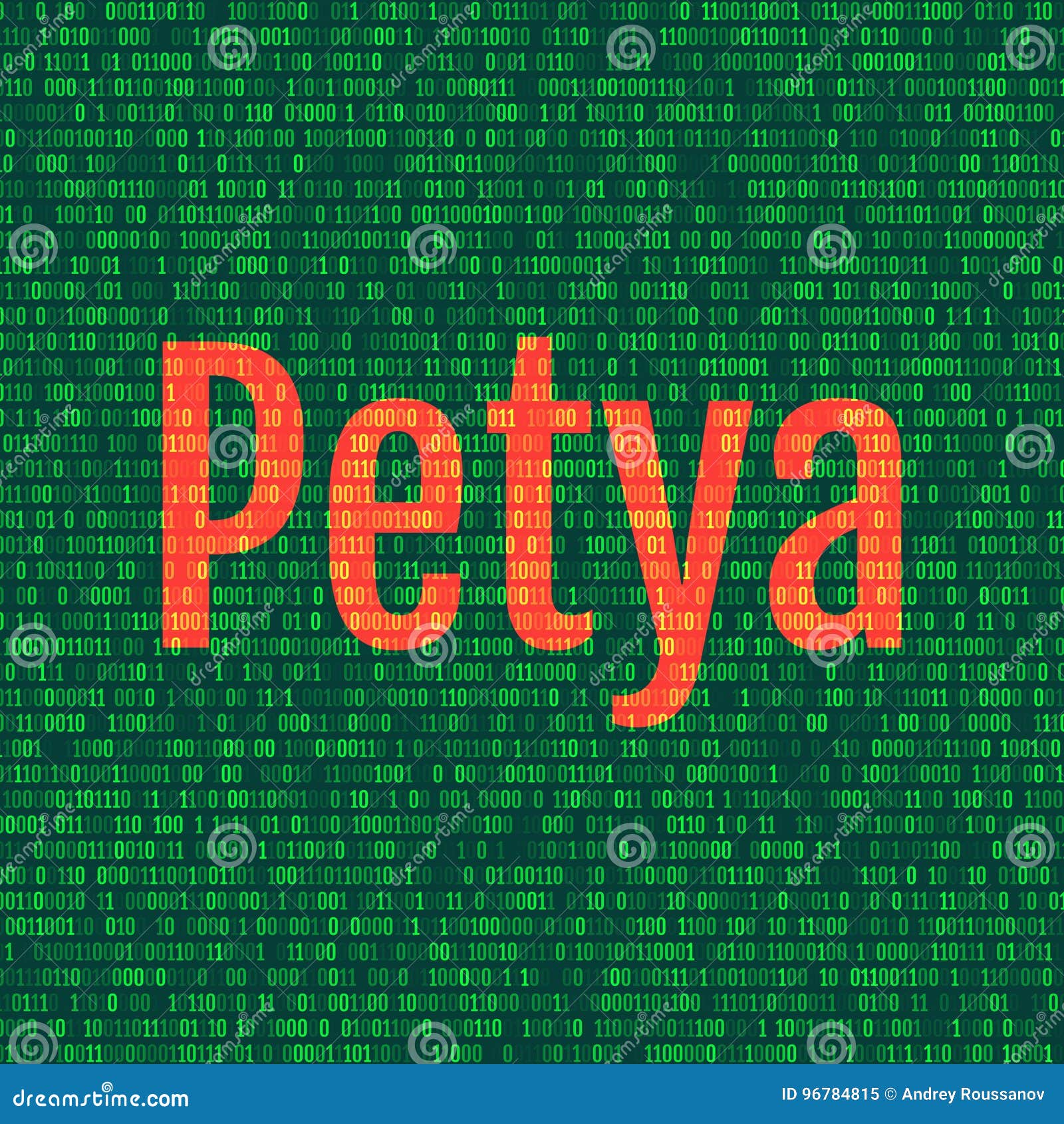 The Petya and Binary Code. the Petya and Ransomware Concept Security ...