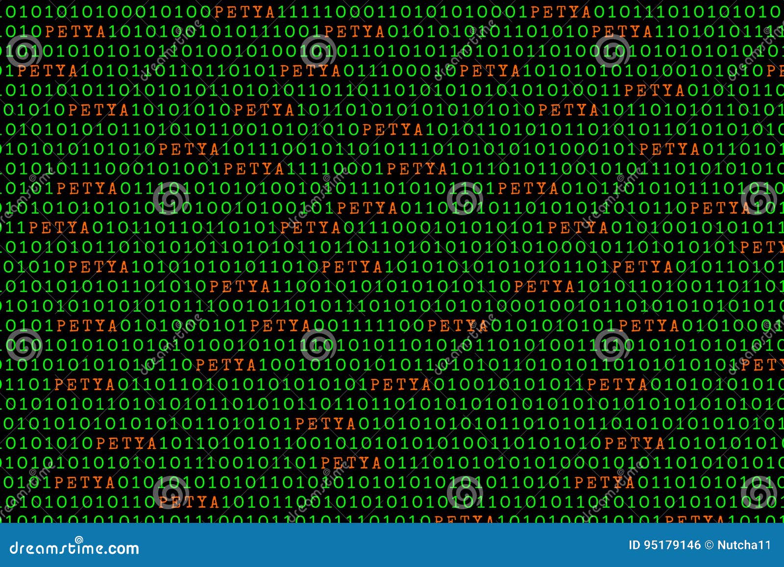 The Petya and Binary Code. the Petya and Ransomware Concept Security ...
