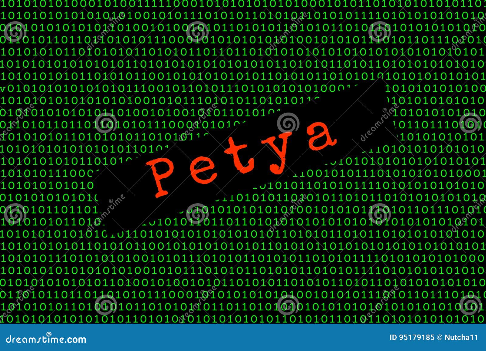 The Petya and Binary Code. the Petya and Ransomware Concept Security ...