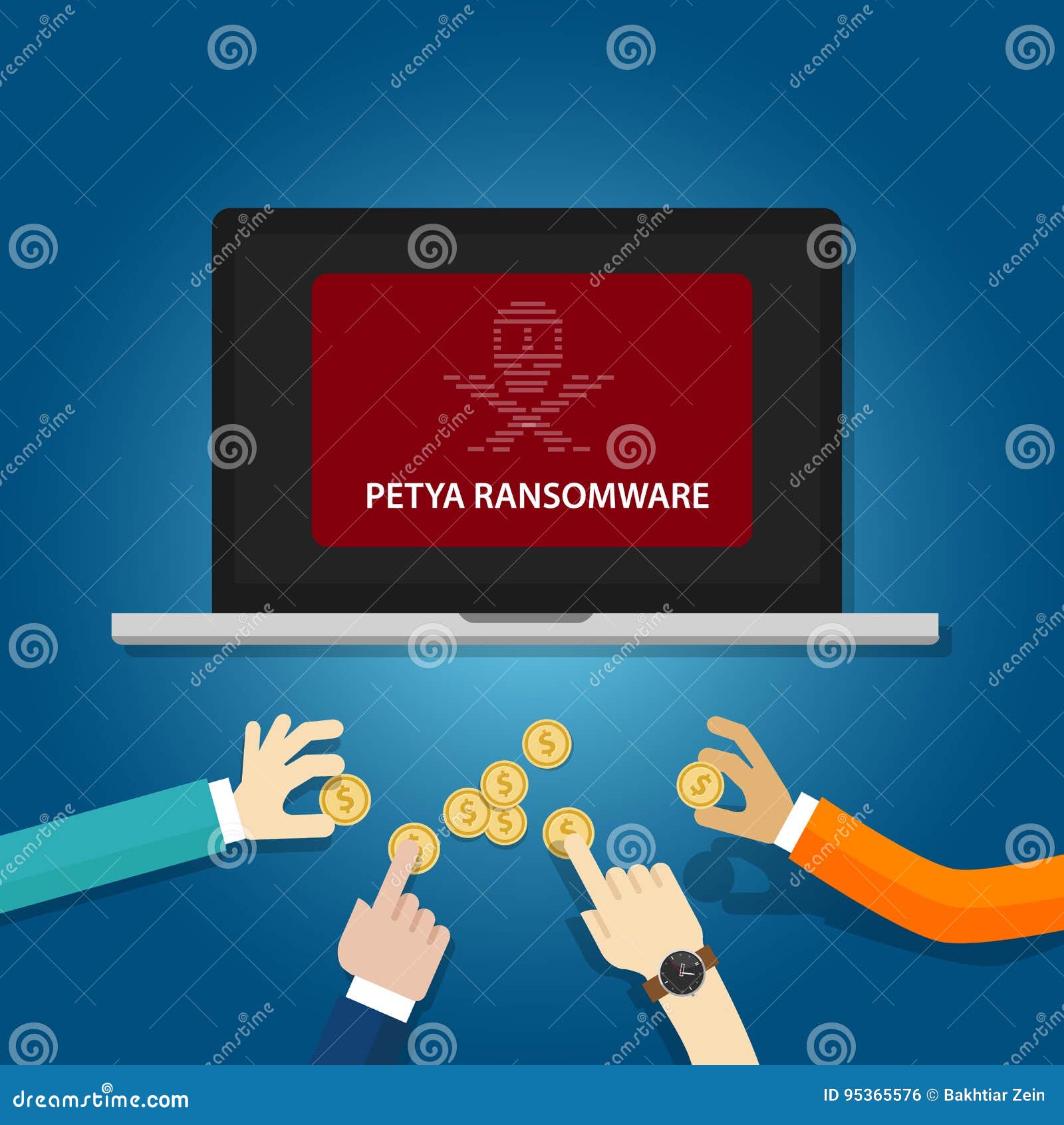 The Petya And Binary Code. The Petya And Ransomware Concept Secu ...