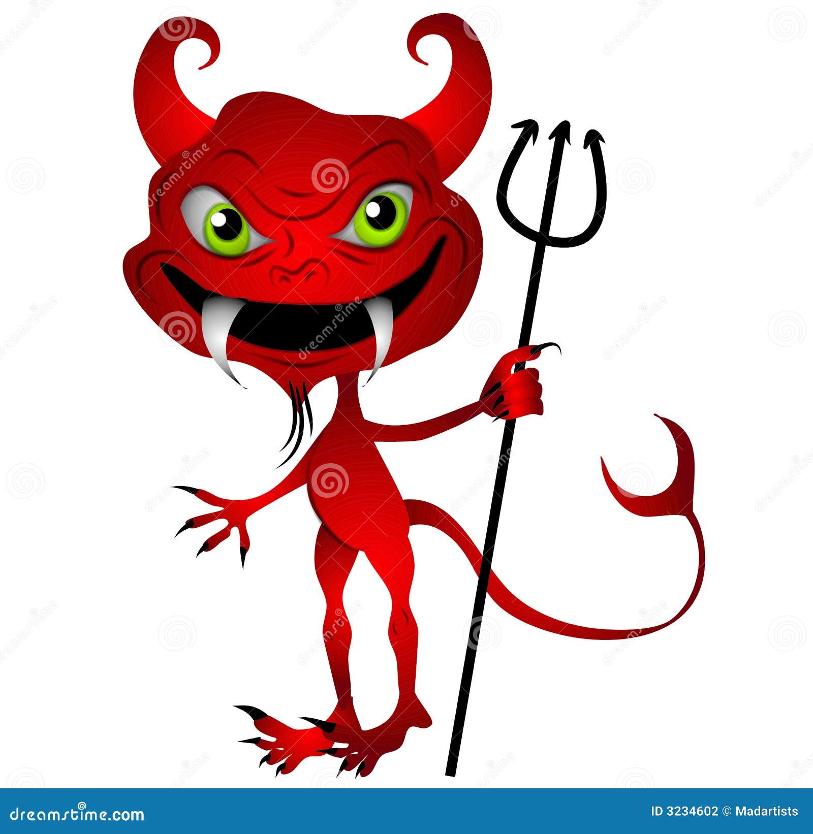 Peu De Diable Rouge De Dessin Animé Illustration Stock - Illustration ...