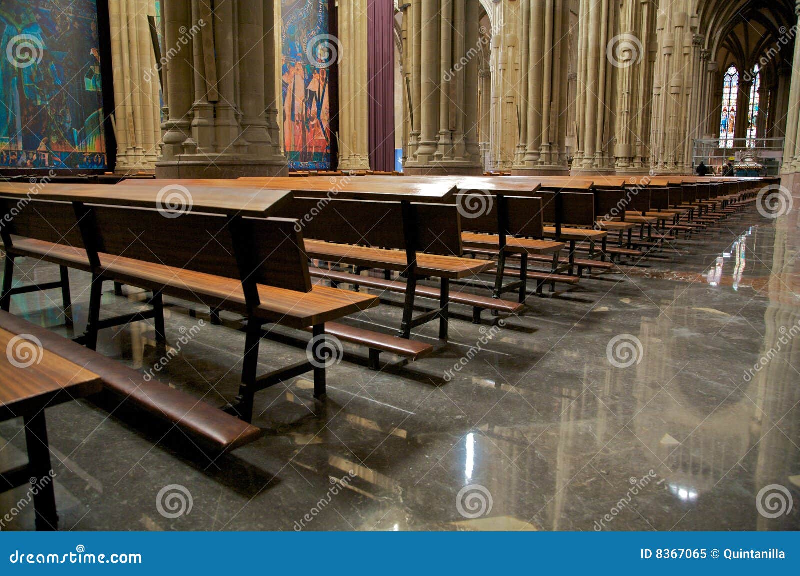 Pew in cathedral stock image. Image of architecture, tile - 8367065
