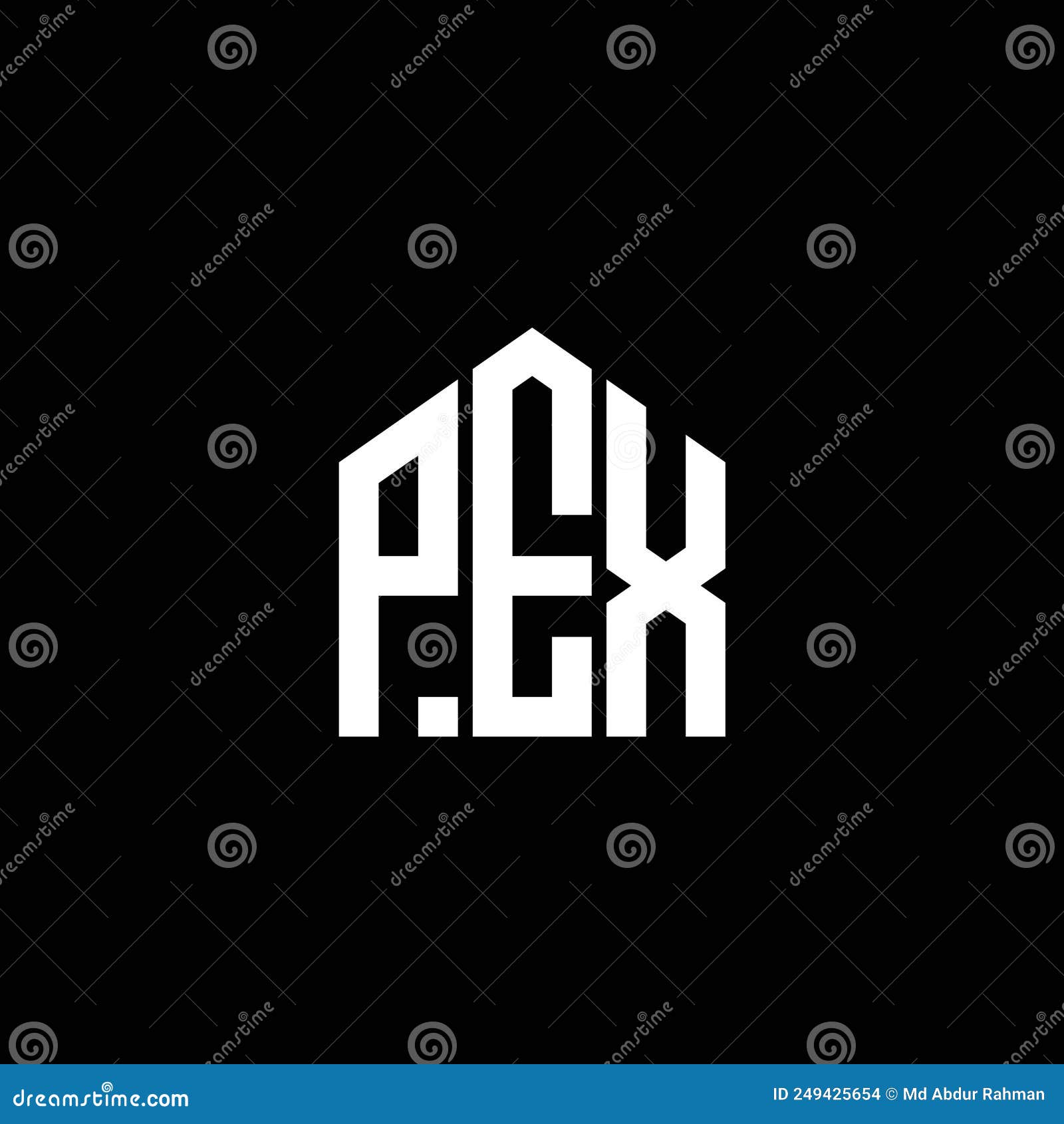 PEX Letter Logo Design on BLACK Background. PEX Creative Initials ...