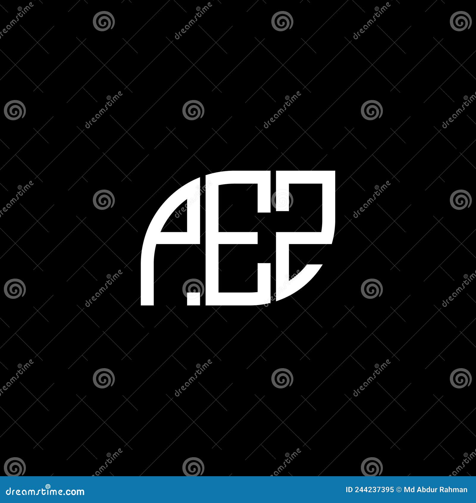 PEZ Letter Logo Design on Black Background.PEZ Creative Initials Letter ...