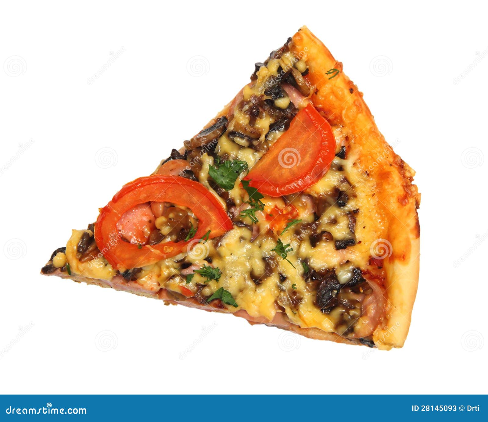 Pezzo di pizza immagine stock. Immagine di prosciutto - 28145093