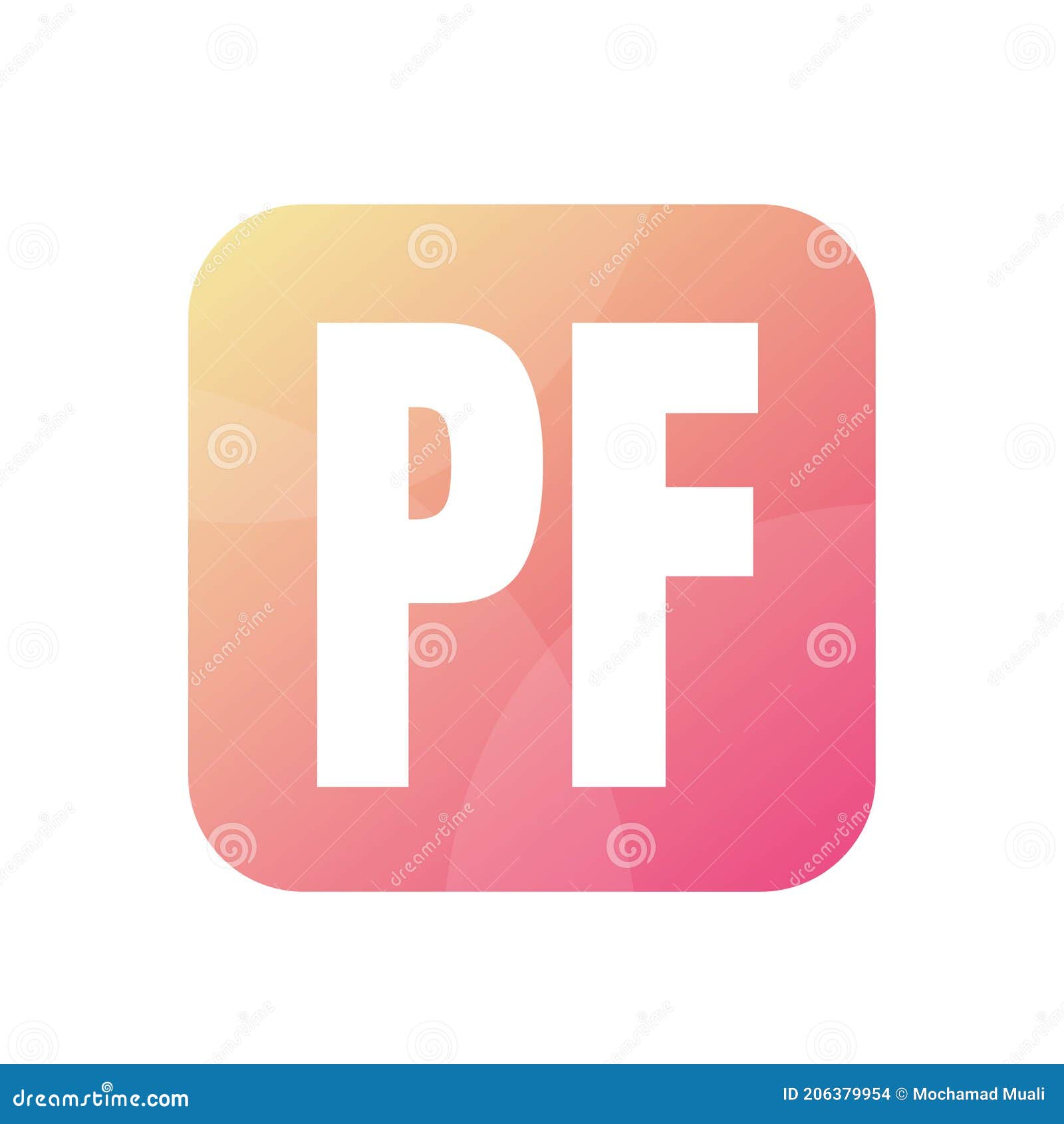 PF Letter Logo Design with Simple Style Stock Vector - Illustration of ...