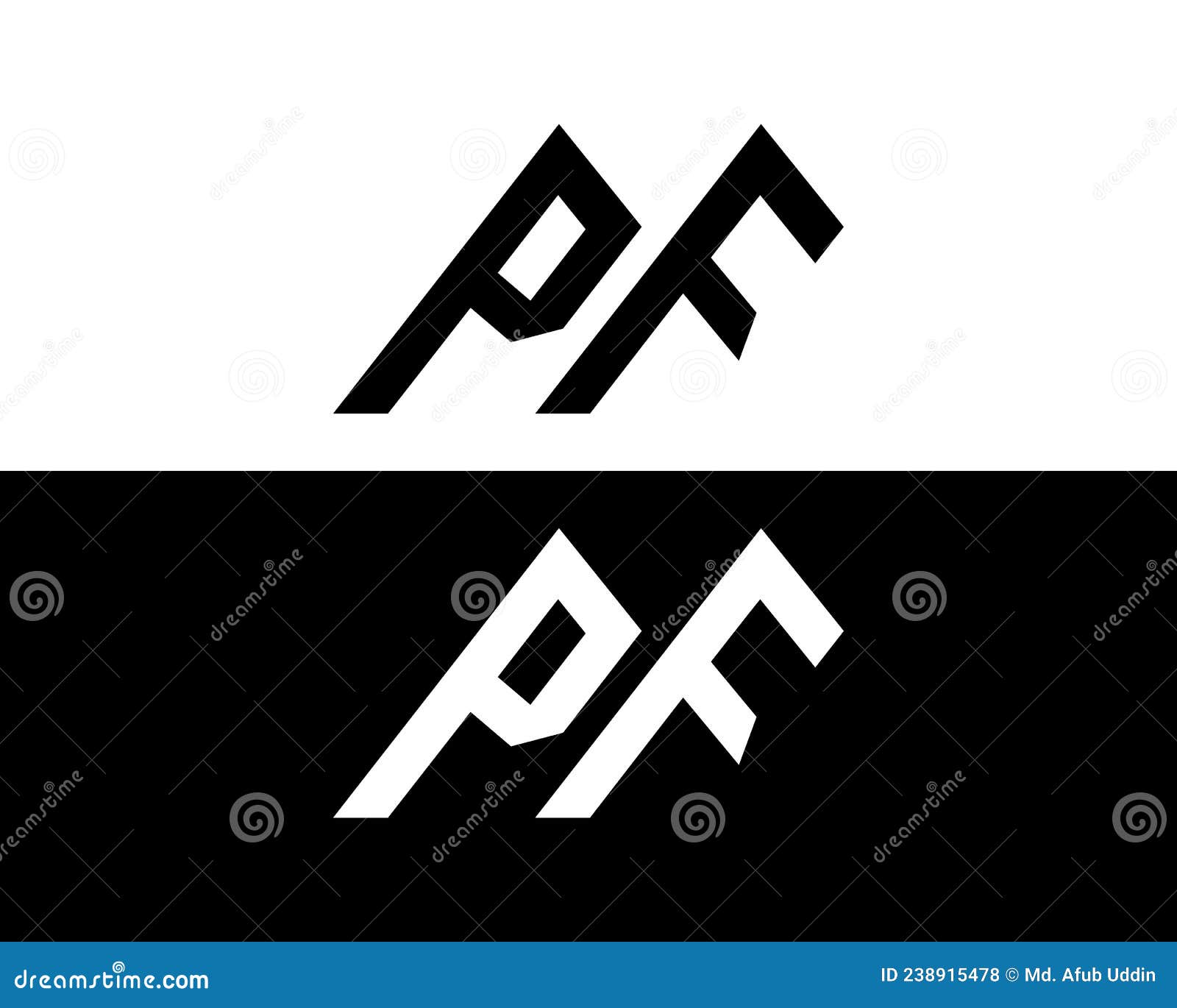 PF Letter Minimal Elegant Monogram Vector Stock Vector - Illustration ...