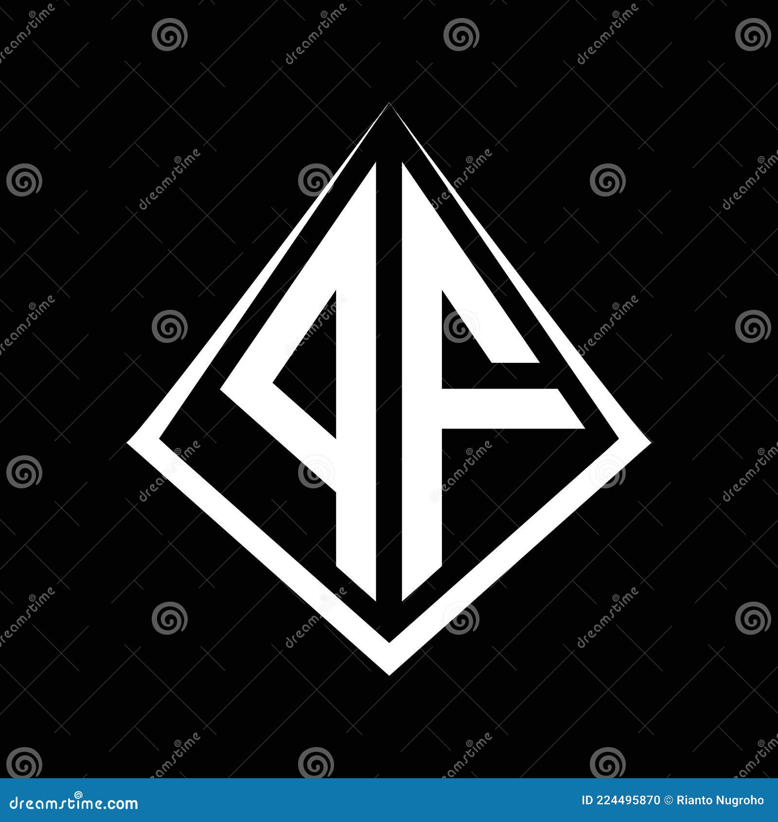 PF Logo Letters Monogram with Prisma Shape Design Template Stock Vector ...