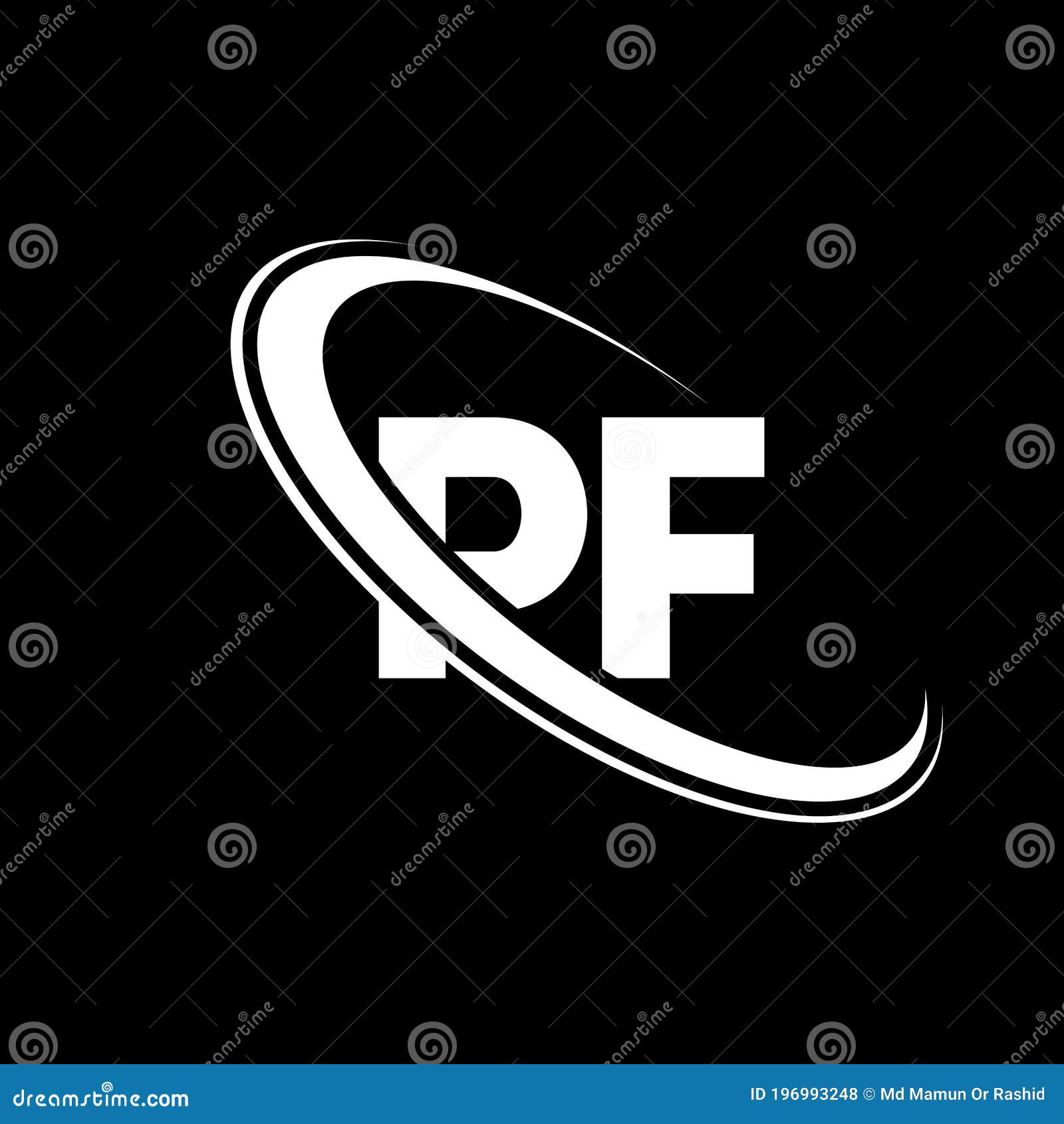 PF Logo. P F Design. White PF Letter. PF/P F Letter Logo Design Stock ...