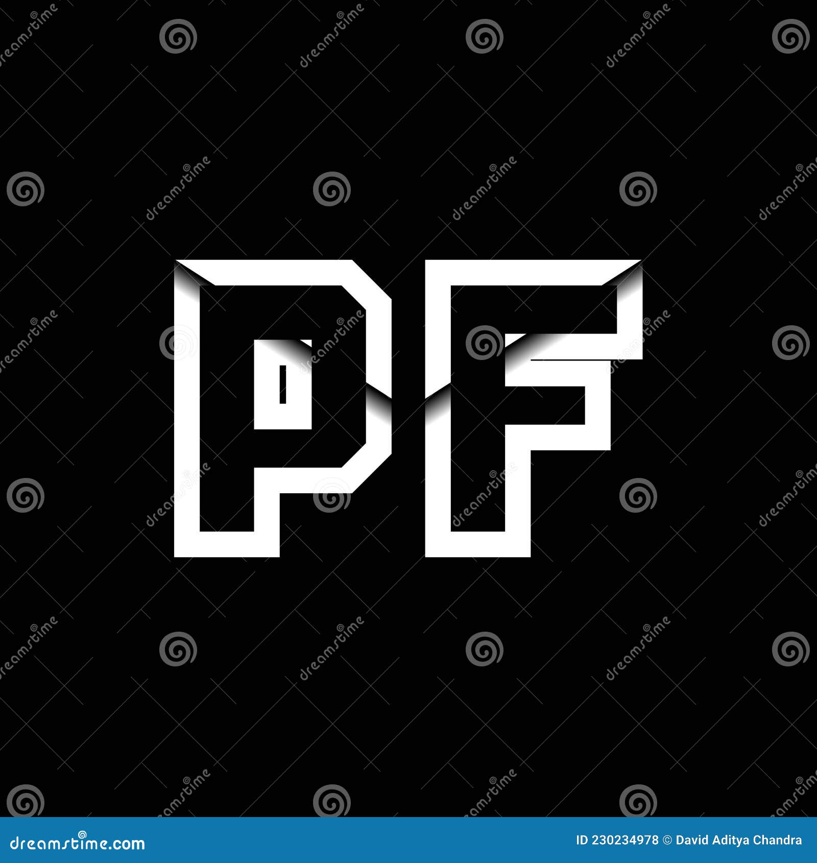 PF Monogram Envelope Shape Style Stock Vector - Illustration of elegant ...
