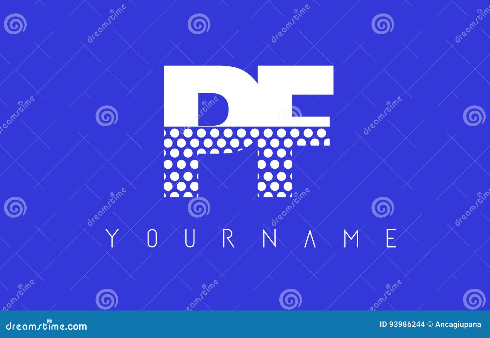 PF P F Dotted Letter Logo Design with Blue Background. Stock Vector ...