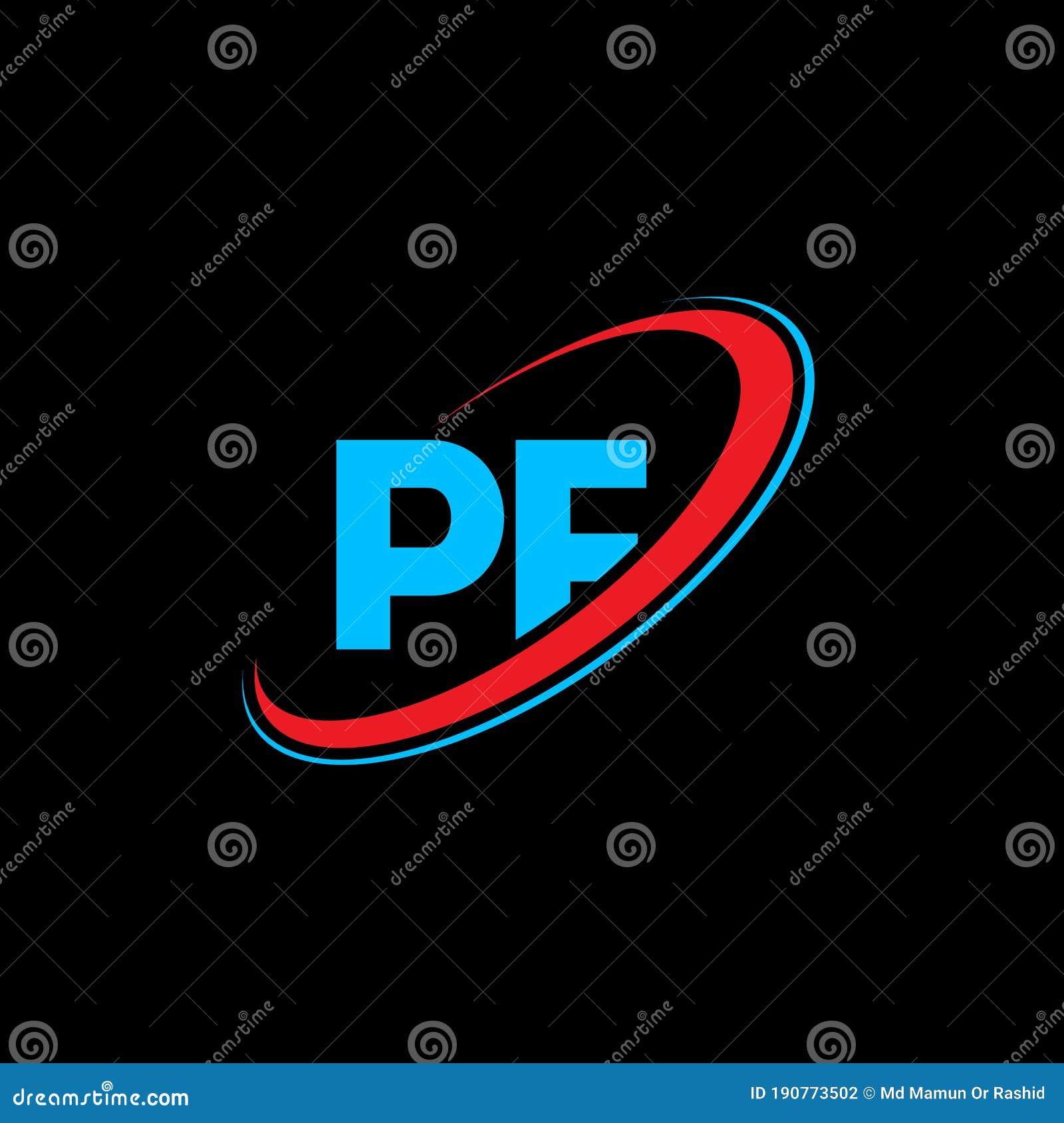 PF P F Letter Logo Design. Initial Letter PF Linked Circle Uppercase ...