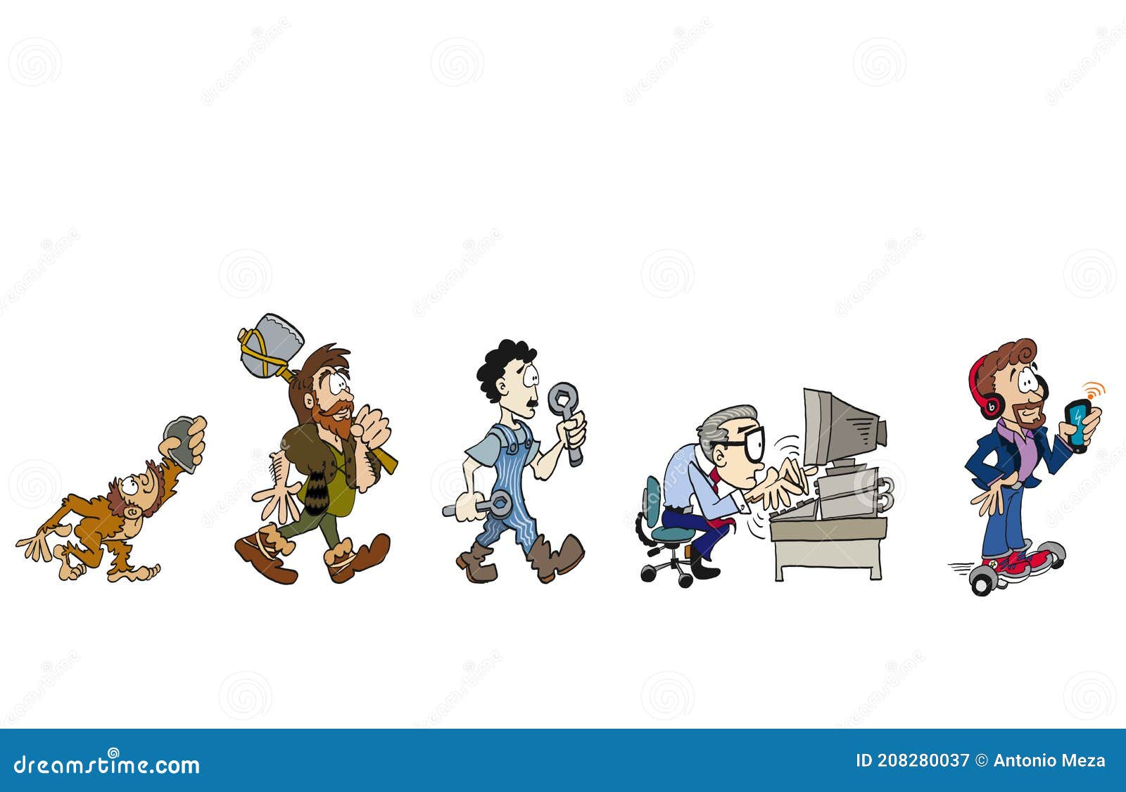 Work Evolution Line Icons Collection. Automation, Modernization ... Work Evolution Line Icons Collection. Automation, Modernization ...